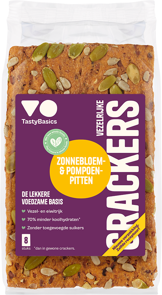 TastyBasics crackers - zonnebloem & pompoenpitten TastyBasics crackers - zonnebloem & pompoenpitten